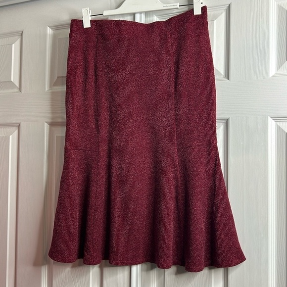 Margaret M | Skirts | Margaret M Fit Flare Red Tan Skirt Grandmacore L ...